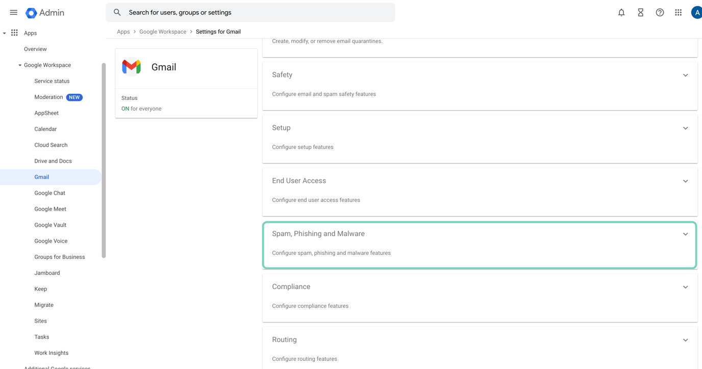 Configuring Gmail for Secure Schools Phishing Simulations